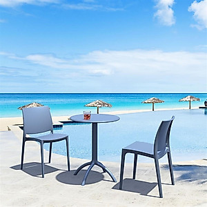 Compamia Maya Patio Dining Chair in Dark Gray (Set of 2)