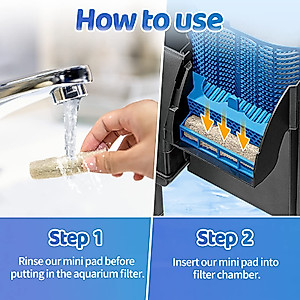 HiTauing 6 Count Ammonia Reducer Filter Pads for aqueon，Fish Tank Filter Pads for QuietFlow LED PRO Model 20 and 75