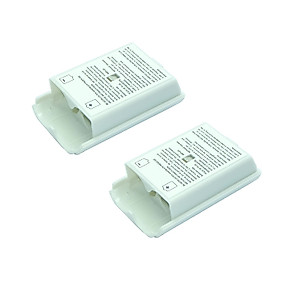 Xinkeen 2x White Battery Cover For Microsoft Xbox 360 Wireless Controller
