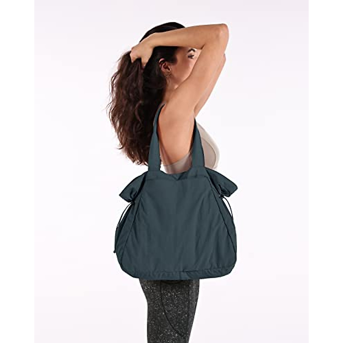 ODODOS 18L Side-Cinch Shopper Bags Lightweight Shoulder Bag Tote Handbag for Shopping Workout Beach Travel, Deep Navy