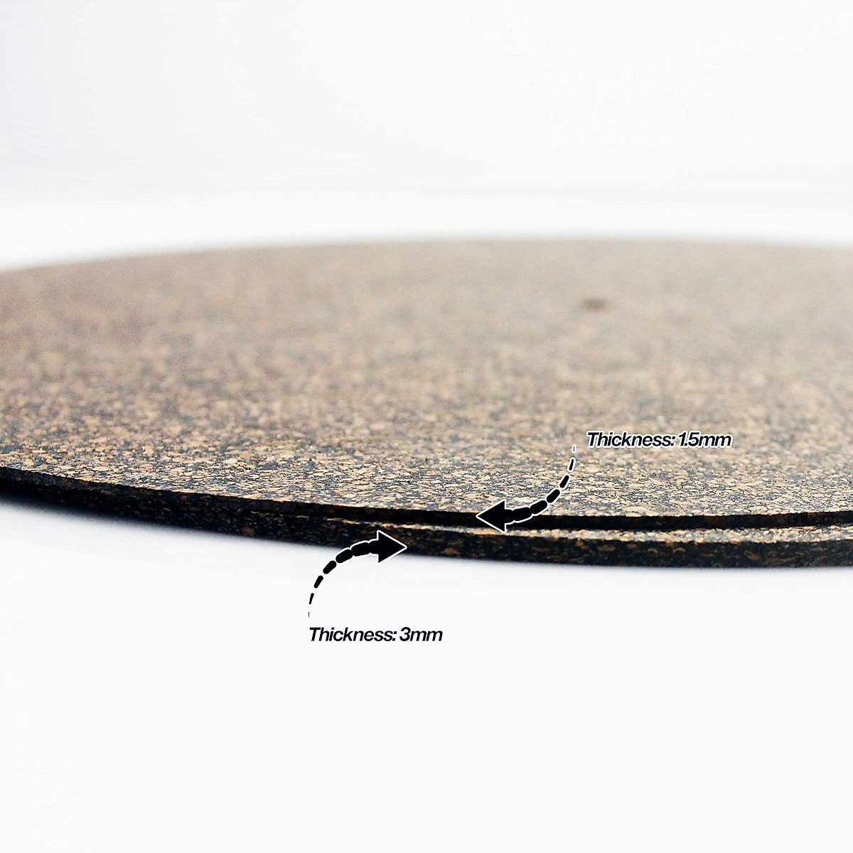 Turntable Mat Slipmat Cork and Rubber (Diameter: 30cm/11.8in Thickness: 3mm 1/16in) Vinyl Record Improve Sound Quality Reduce Vibrations Absorb Resonances DIY Upgrade Platter - Unihom
