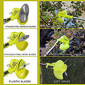 Weed Wacker Cordless Brush Cutter Battery Powered with 2Pcs 36Tv 4A Battery,Electric Brush Cutter Stringless Weed Eater with 9Blades,Weed Trimmer for Lawn,Garden,Yard,Bush Trimming&Pruning,Lightweight