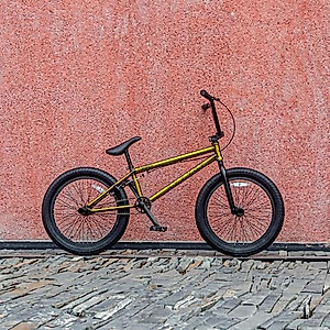 cubsala 20 Inch BMX Bike Freestyle Bicycles for 6 7 8 9 10 11 12 13 14 Years Old Boys and Beginner Riders, Gold with Black Tires