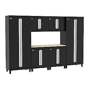 ClosetMaid ProGarage Wall Cabinet with Two Doors Lock and Shelf, for Garage Storage, Heavy Duty Steel, Black