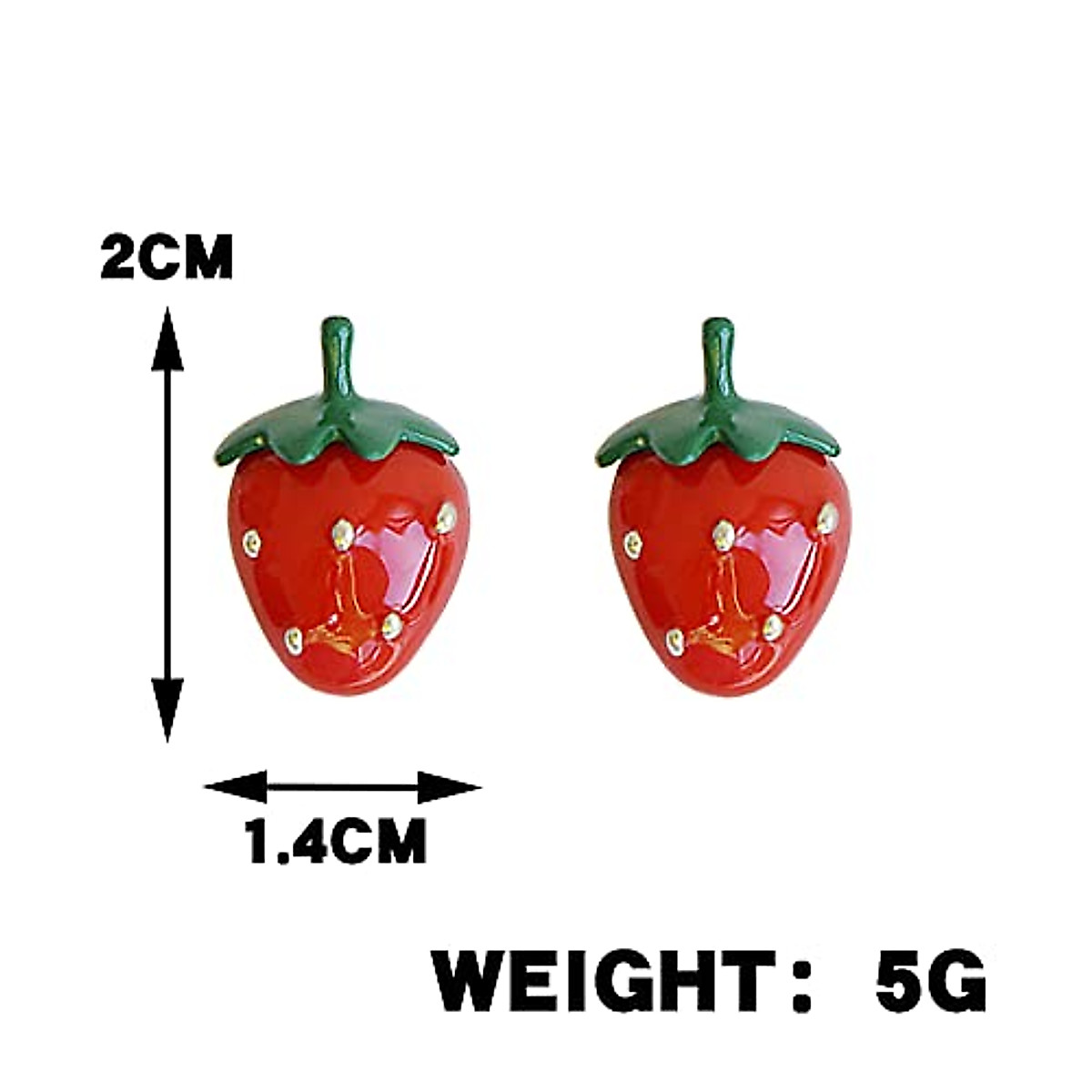 Cute Strawberry Stud Earrings for Women,Red Strawberry Earring, Enamel White Strawberry Earring for Women Jewelry (Red)