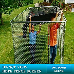 Ifenceview 4'x5' to 4'x50' Black Shade Cloth Fence Privacy Screen Fence Cover Mesh Net for Construction Site Yard Driveway Garden Pergolas Gazebos Canopy Awning UV Protection 180 GSM (4'x5')