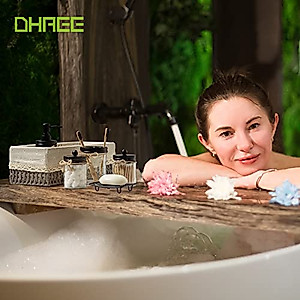 DHAEE Bathroom Storage Set(6PCS) - Storage Basket for Organizing,Mason Jar,Apothecary Jar,Toothbrush Holder,Lotion Soap Dispenser,Soap Dish,Home,Farmhouse,Rustic Decor Accessories Sets