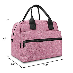 Lunch Bag for Men & Women Insulated Lunch Bags Large Box for Work Adult Reusable Lunch boxes Cooler Tote (Pink)