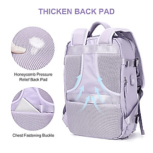 Laptop Backpack for Women, Travel Backpack with with Shoes Compartment & Wet Pocket, School Backpack fit 15.6 Inch Laptop