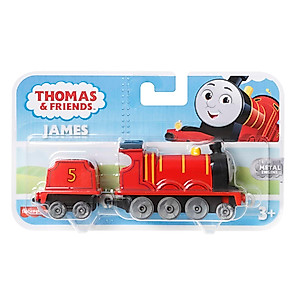 Thomas & Friends Fisher-Price die-cast Push-Along James Toy Train Engine for Preschool Kids Ages 3+