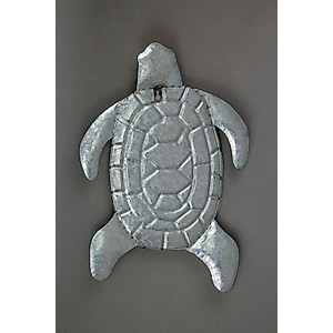 Things2Die4 White Enamel Galvanized Metal Sea Turtle Wall Art, Coastal Decor for Home, Patio, Garden, and Beach House