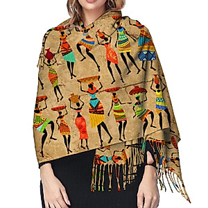 GregTins African American Women Scarf Womens Warm Long Shawl Wraps Large Scarves Knit Cashmere Fringed Scarf Blanket Scarf Mothers Day Gifts