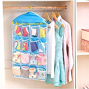 Guerast 16 Pockets Foldable Wardrobe Hanging Bags Socks Briefs Organizer Clothing Hanger Closet Shoes Underpants Storage Bag