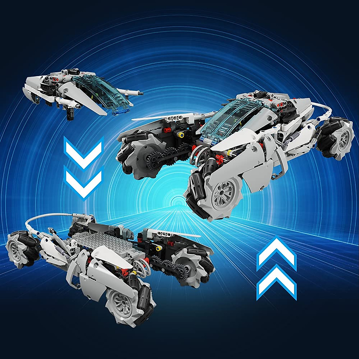 STEM Toys Building Toys RC Car Building Kit, 4WD Remote Control Car Building Kits for Boys and Girls 8-12 Years Old, Rechargeable Toy Building Sets RC&App Control Model Car Kits Gift (467 PCS)