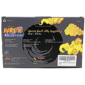 JUST FUNKY Naruto Ramen Bowl with Chopsticks 16 Ounce Anime Ramen Bowl Anime - Ichiraku Ramen and Hidden Leaf Village Ramen Bowl Ceramic Ramen Bowl