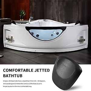 Empava Corner Whirlpool Bathtub with Heater,2 Person Jetted Tub with Light,Spa Hydromassage with Chromatherapy,Acrylic,59 in