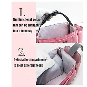 ZIOYCKL Baby Stroller Organizer with Insulated Cup Holders for Smart Moms,Diaper Storage,Secure Straps, Detachable Bag,Compact Design Fit All Strollers Fashionable&beautiful (Pink)
