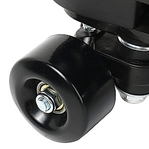 Womens Roller Skates PU Leather High-Top Roller Skates Classic Double-Row Wheels Shiny Indoor Outdoor Beginner Roller Skates for Teens Adult Unisex (Black Wheel,41)