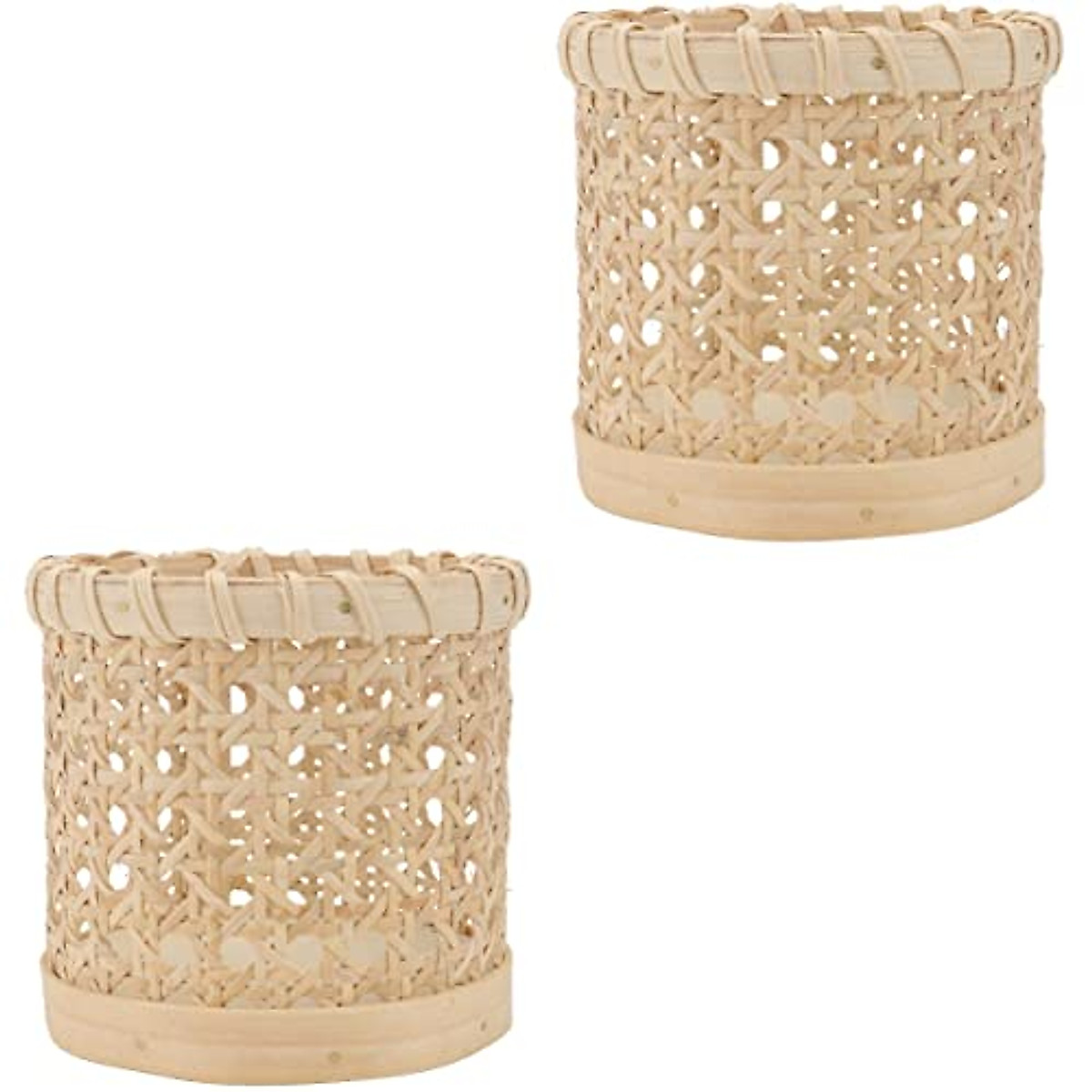 Alipis 2 pcs Cutlery for Storage Hand Cup Pen Snack Brush Rustic Silverware Holder Makeup Sundries X Bread Rattan Food Tray Wicker Pencil Stationery Mini Utensil Picnic Desktop Caddy