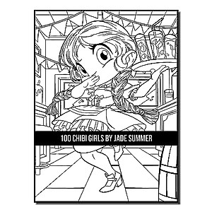 100 Chibi Girls: An Adult Coloring Book Collection with Cute Girls, Fantasy, Horror, Christmas, and More!