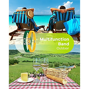 Rosaver Garbage Can Bands Cord Lord Design Adjustable Large Trash Can Rubber Bands Fits 8-33 Gallon Trash Cans Multifunction Bands Litter Box Bands for Kitchen Tables Picnic Party (Black,White,Grey)
