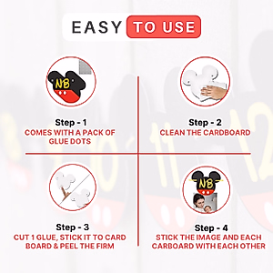 Mickey Mouse First Birthday Banners - NB to 12 Month Photo Banner with I am One High Chair Banner - First Birthday Decorations - Mickey Mouse Party Supplies - Picture Frame Banners - Clubhouse Decoration for 1st or 12th Birthday