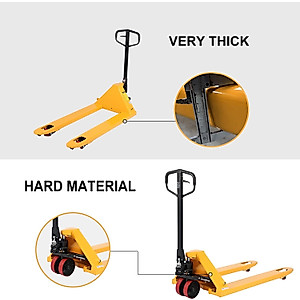 Tory Carrier Manual Pallet Jack 5500 Lb. Capacity, Pallet Truck 48 × 27 Fork Size Standard Duty Hand Trucks
