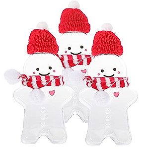 NUOBESTY Christmas Bottles Gingerbread Man Juices Bottle with Hat and Scarf Decor, Plastic Water Bottle Empty Milk Bottles Drink Containers for Juice, Drinking Christmas Party Favors