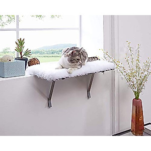 sweetgo Cat Window Perch-Mounted Shelf Bed for cat-Funny Sleep DIY Kitty Sill Window Perch- Washable Foam Cat Seat