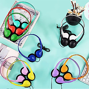 Hongzan Kids Headphones Bulk 10 Pack Multi Color for Classroom School, Wholesale Durable Earphones Class Set for Students Teens Children and Adult (10 Pack)