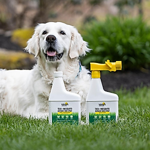 Ready-to-Use Tick + Mosquito Outdoor Yard Spray – Made with Essential Oils, Plant-Derived, Easy Do-It-Yourself Treatment, Safe to Use Around Kids, Pets and Plants – 32 oz