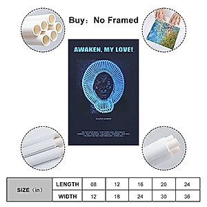 YILin Childish Gambino Poster Awaken My Love Album Music Poster Canvas Art And Wall Art Modern Family Bedroom Office Dorm Decor Gift 12x18inch(30x45cm)