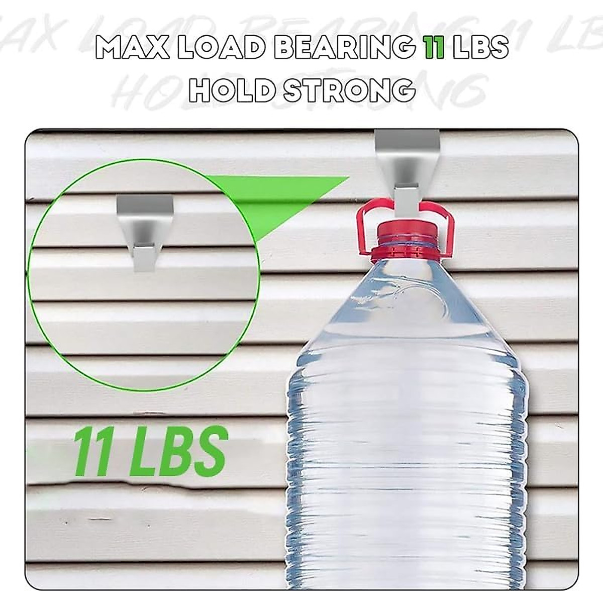 Gasuio 2024 New Vinyl Siding Hooks for Hanging Outdoor, Upgrade Heavy Duty Stainless Steel Hooks for Siding, No Hole Need Vinyl Siding Hooks Hangers for Hanging Outdoor Home Decor (#A1, 10PCS)