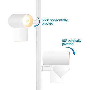 LEONLITE Minimalist LED Tree Floor Lamp for Living Room, Dimmable 3 Lights Modern Reading Standing Lamp for Bedroom, CRI93, Touch Control, Adjustable Heads, 2700K Soft White, White