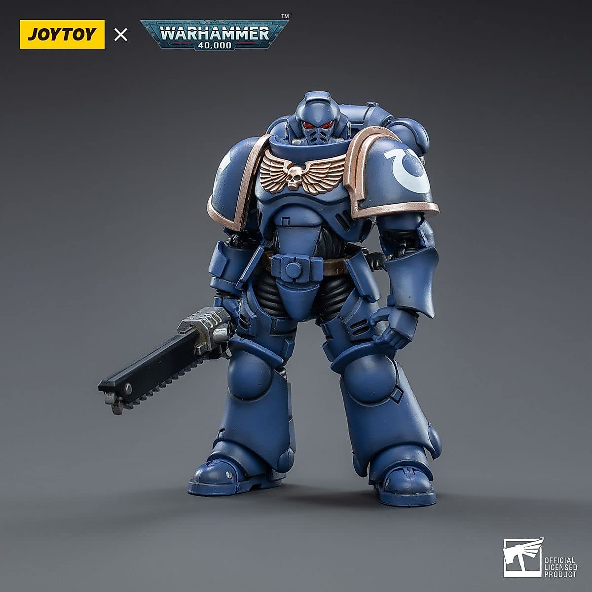 JoyToy 1/18 Warhammer 40,000 Action Figure Ultramarines Intercessor Collection Model, 5.3 Inch (JT3310-v2)