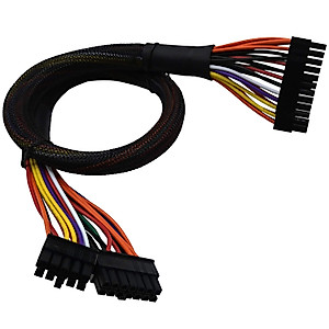 COMeap 24 Pin ATX Cable for Corsair AXI HXI Series PSUs, 14 Pin + 10 Pin to 24 Pin ATX PSU Power Adapter Sleeved 24.8-inch(63cm)