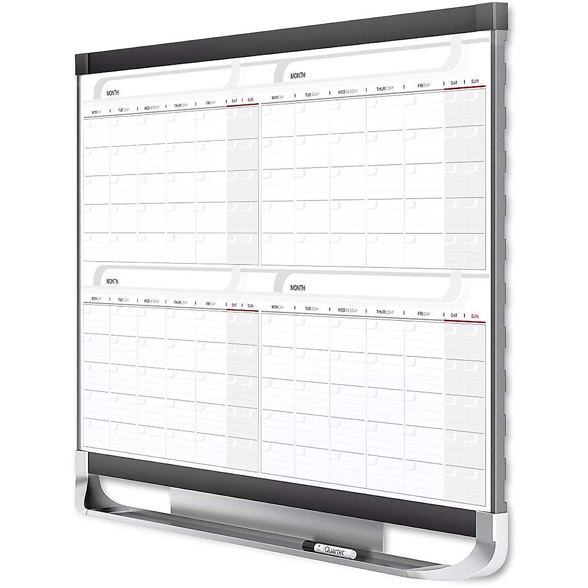 Quartet Dry Erase Calendar Board, Magnetic Whiteboard Planner, 4' x 3', 4 Months, Total Erase Surface, Prestige 2 (4MCP43P2)