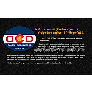 Vehicle OCD - Center Console Divider, Tray, and Glove Box Organizer for Toyota Tacoma (2005-2015) - Made in USA