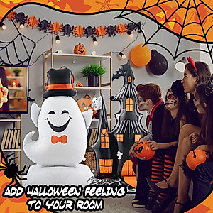 4 Pieces Inflatable Standing Halloween Foil Balloons Inflatable Standing Spooky Castle Pumpkin Black Cat Maylar Foil Balloon for Day of The Dead Horror Halloween Party Decorations