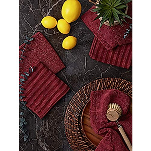 DII Microfiber Multi Purpose Cloths for Dishes, Stainless Steel and Glass for Cleaning, Drying and Polishing,12x12 (Set of 6) - Wine