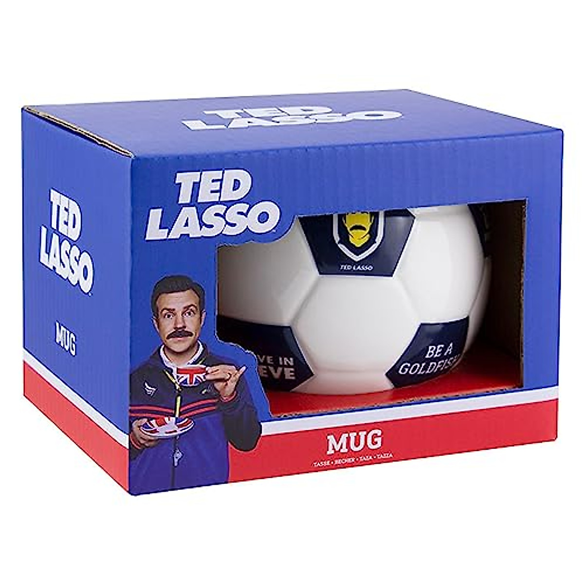 Paladone Ted Lasso Football Shaped Mug | Officially Licensed Ted Lasso Merchandise Fútbol or Soccer Coffee Mug