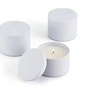 8oz Candle tins with lids,24 Pieces White Candle Jars,Bulk Candle tins for Making Candles,Candle Making Jars