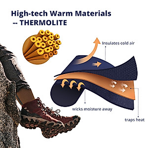 AKASO Warm Wool Ski Socks Mens Women Hiking Socks, Merino Snowboard Socks for Skiing Outdoor Cold Weather (1 Pair)