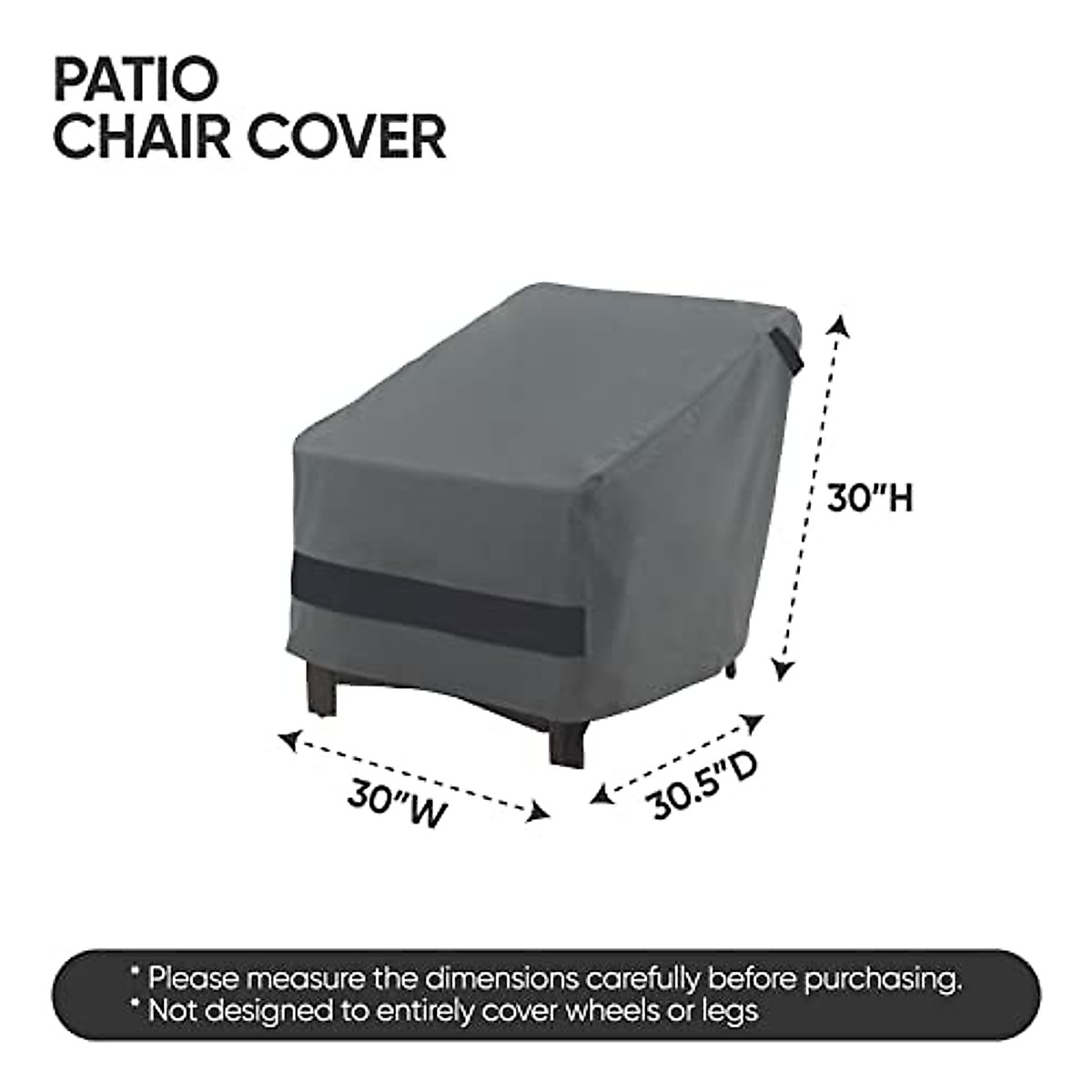 loriano Patio Furniture Covers 4 Piece, Outdoor Furniture Covers Waterproof, 600D Heavy Duty Lawn Patio Covers Set Grey-Black