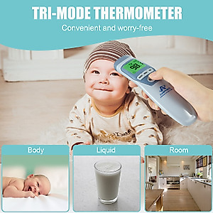 Amplim Hospital Medical Grade Non-Contact No-Touch Forehead Thermometer for Baby and Adults. Touchless Temporal Fever Thermometer, FSA HSA Approved Accurate and Fast Digital Baby Thermometer