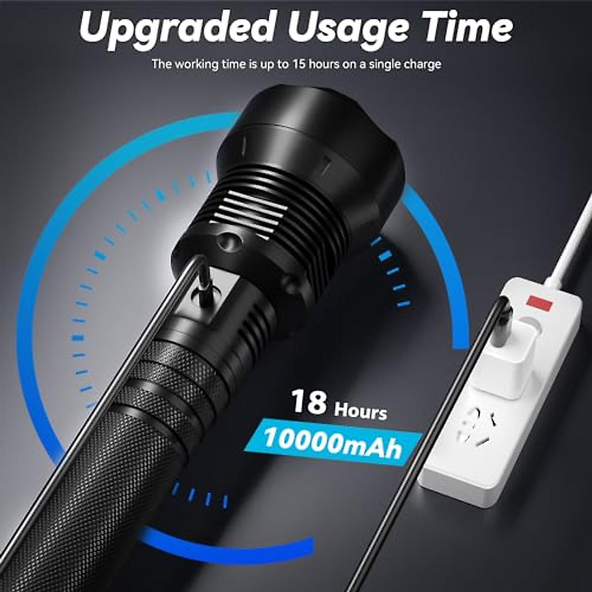 WENOTK Rechargeable High Lumen Flashlight, Super Bright Led Flashlights with 5 Modes & 18h Run Time, Waterproof Handheld Flash Light for Home Camping Emergency