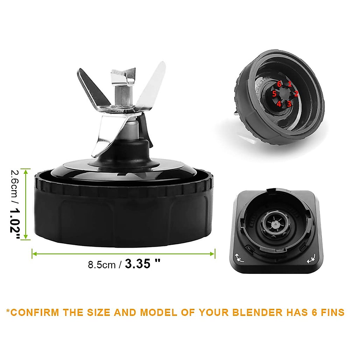 Feilifan Blender Replacement Parts for Nutri Ninja, 16 oz Single Serve Cups with Lids and 6 Fins Blade Assembly Compatible with Ninja Professional Blender BL660, BL663CO, BL770, BL780,BL772 30