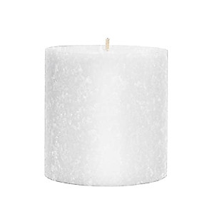 Root Candles Unscented Beeswax Enhanced Textured Timberline Pillar Candle, 3-Inch, White