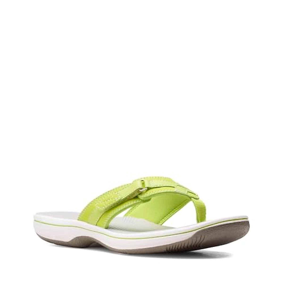 Clarks womens Breeze Sea Flip Flop, Lime Synthetic, 5 US