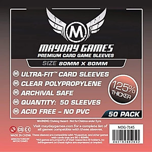 Medium Square Sleeves (80x80mm) - 50 Premium